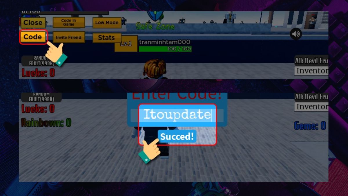 Code Rainbow Friends mới nhất 2024, cách nhập code