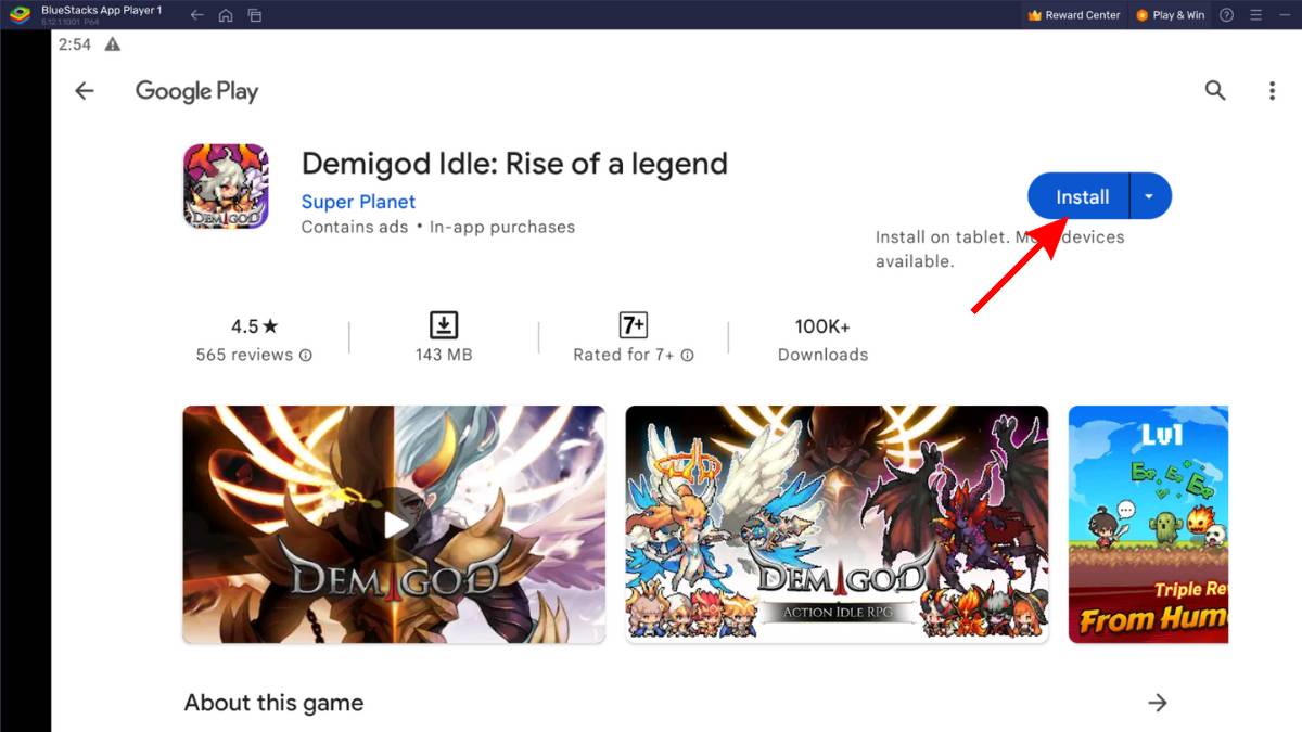 Tải Demigod Idle: Rise of a legend game hành động RPG áp đảo