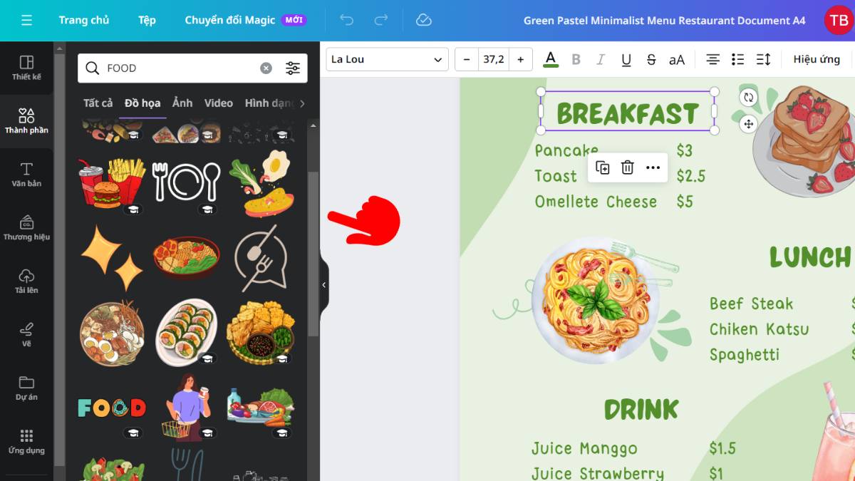 Hướng dẫn cách tạo menu trên Canva chuyên nghiệp