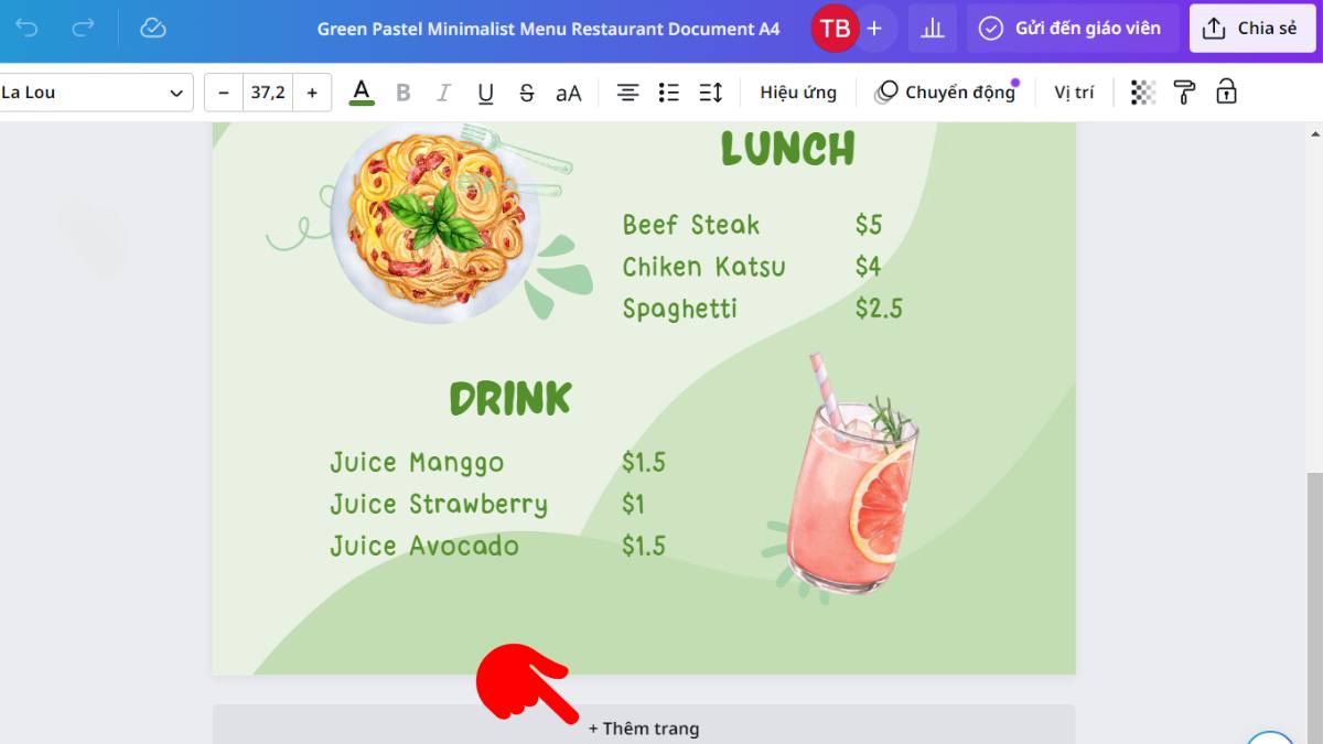 Hướng dẫn cách tạo menu trên Canva chuyên nghiệp