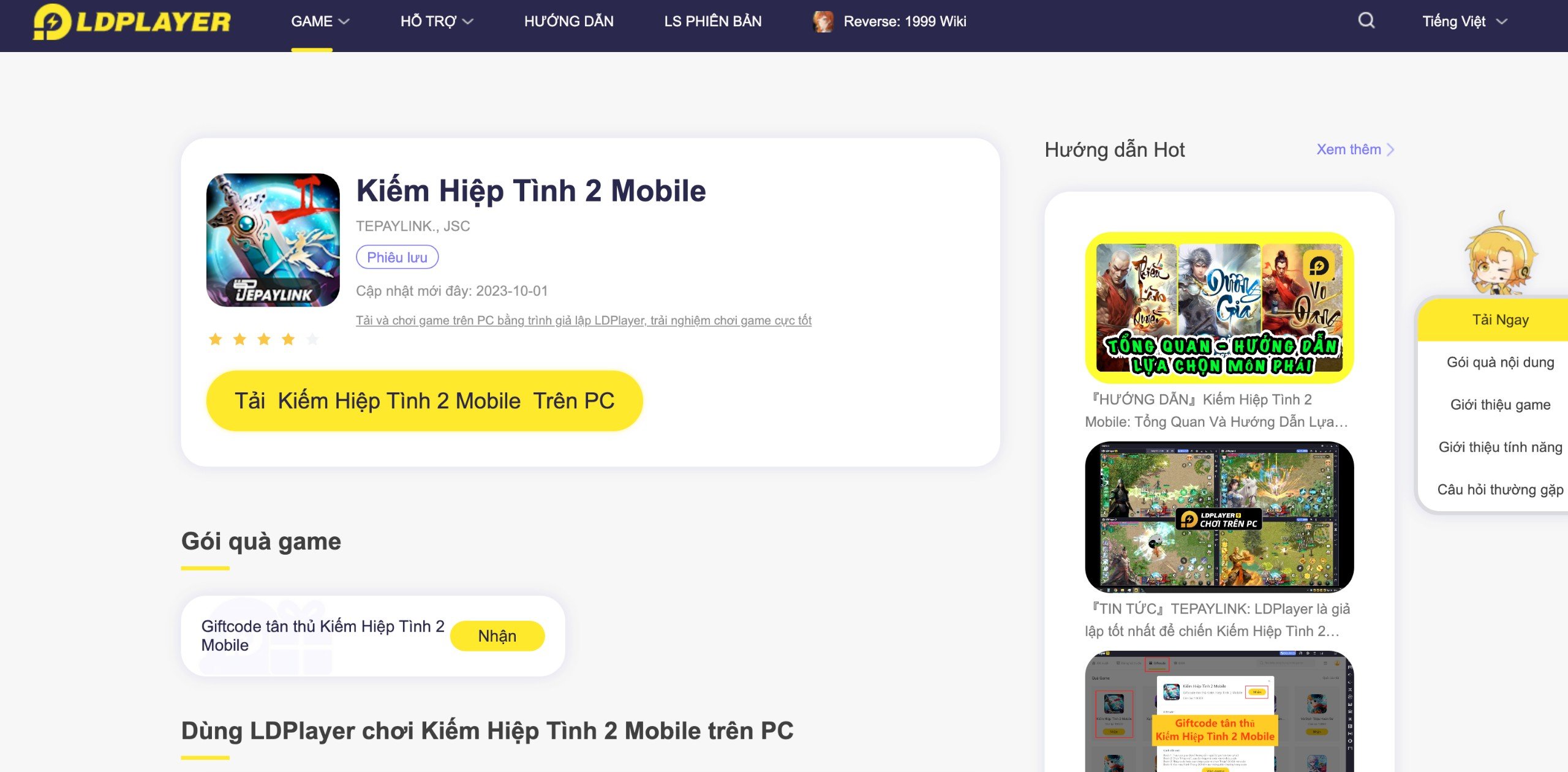 Trải nghiệm ngay Kiếm Hiệp Tình 2 Mobile trên PC cực dễ cùng LDPlayer