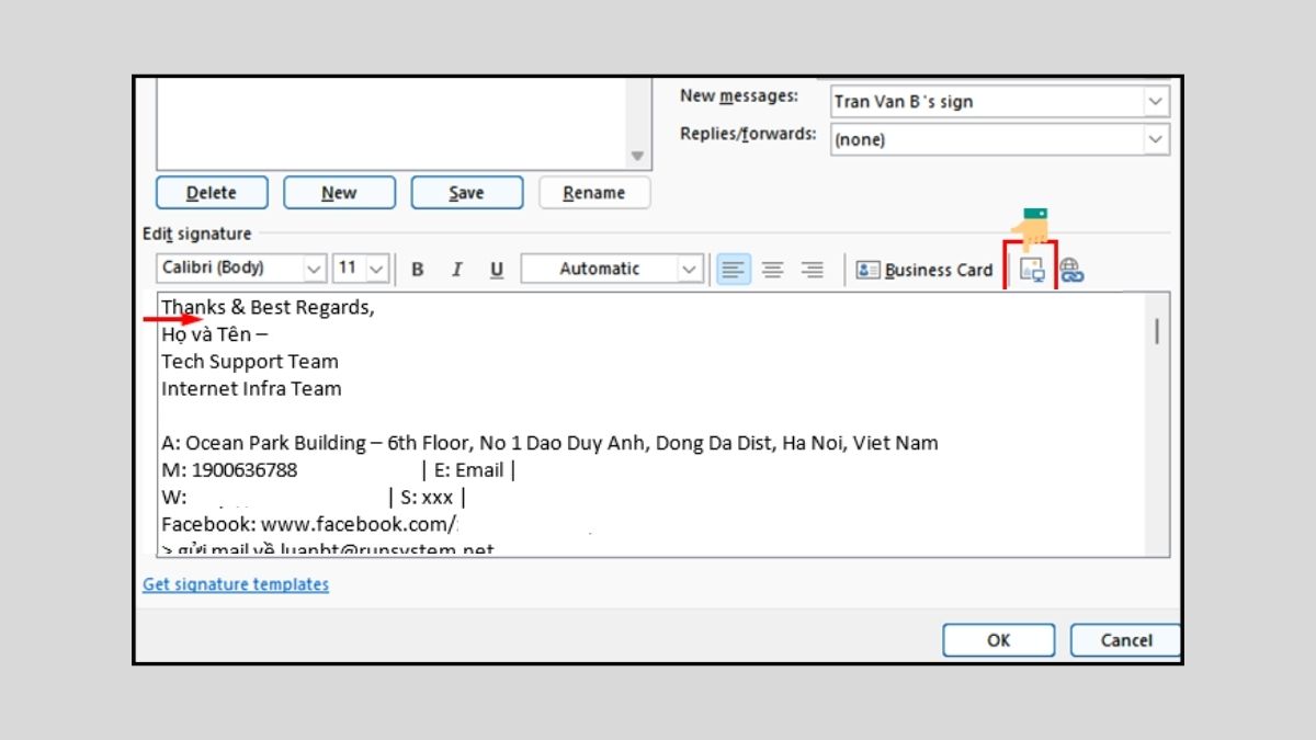 Cách tạo, thêm chữ ký email trong Outlook Office 365 và web