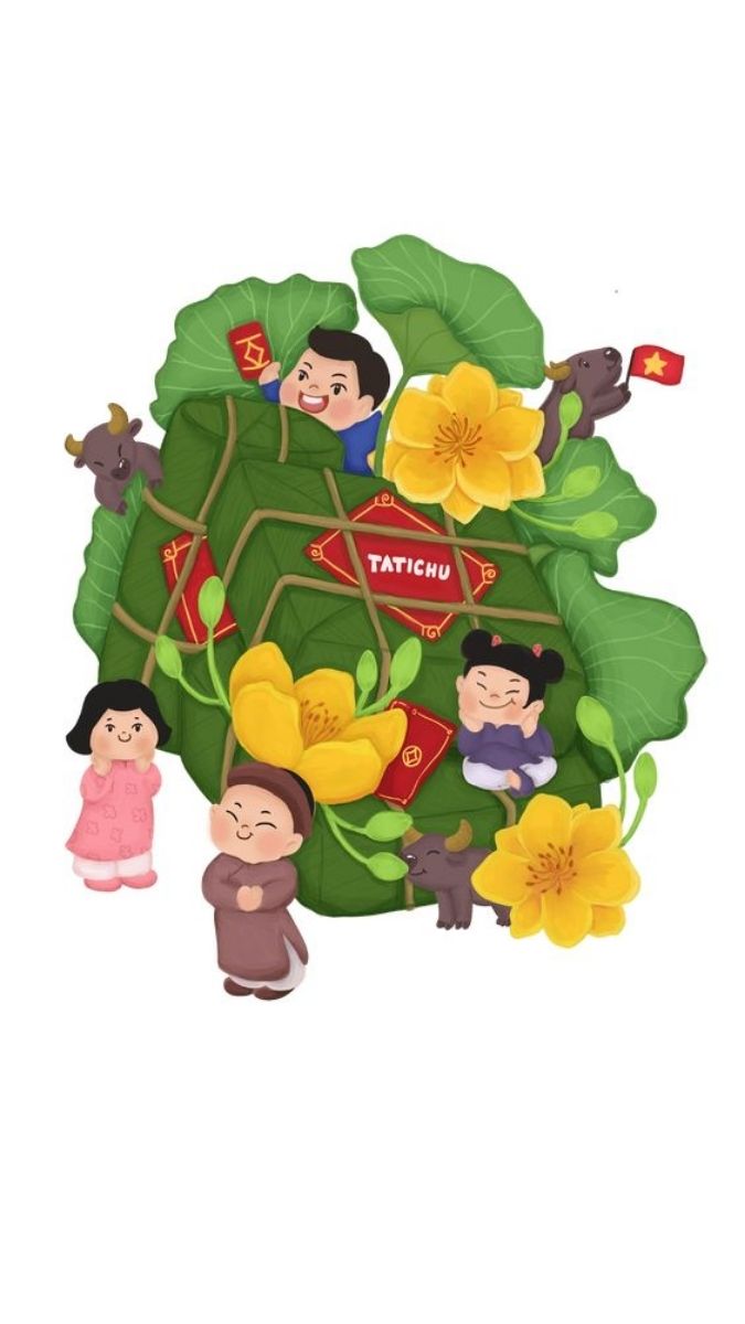 99+ Hình nền Tết Chibi cute, dễ thương cho điện thoại, PC