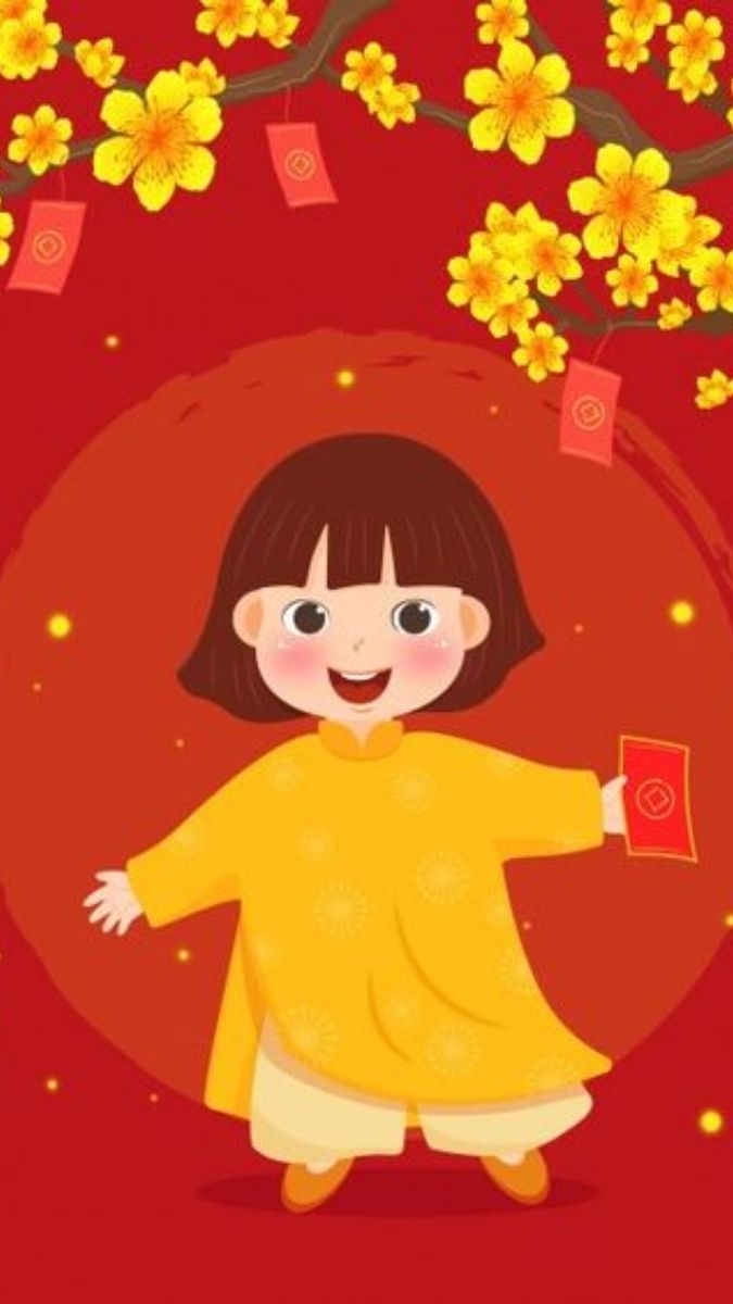 99+ Hình nền Tết Chibi cute, dễ thương cho điện thoại, PC