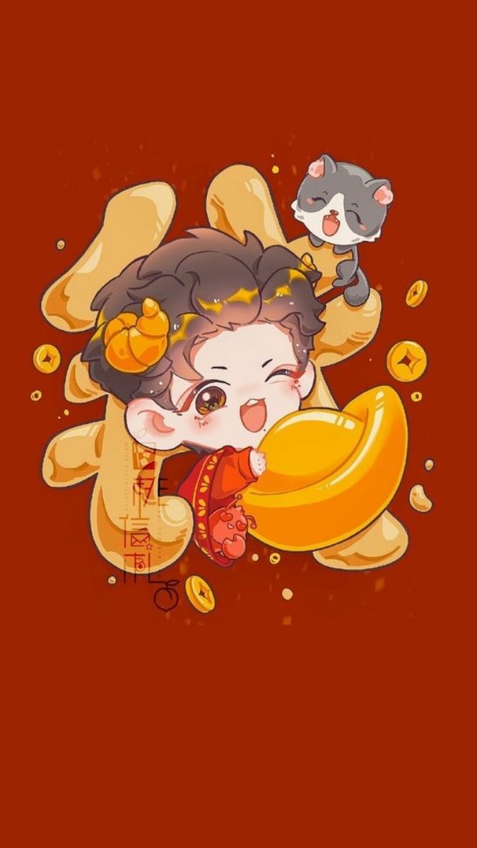 99+ Hình nền Tết Chibi cute, dễ thương cho điện thoại, PC