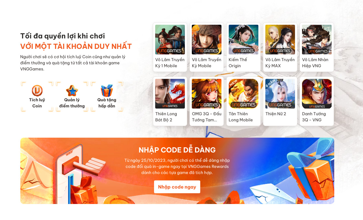 Săn code miễn phí cùng nhiều quyền lợi khi tham gia chương trình VNGGames Rewards