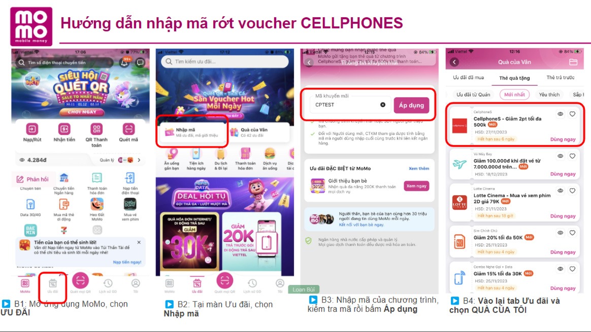 Giảm đến 500,000đ qua Momo khi thanh toán mua hàng tại CellphoneS