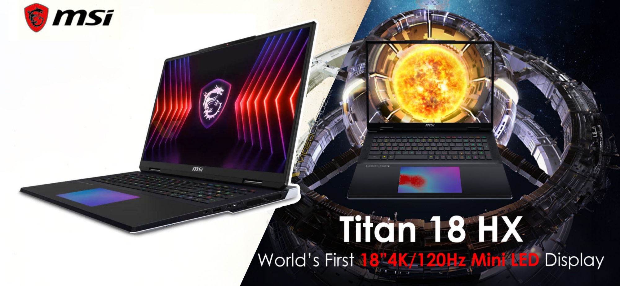 MSI Titan 18 HX lộ diện: Laptop với màn hình Mini LED 4K 120Hz đầu tiên trên thế giới