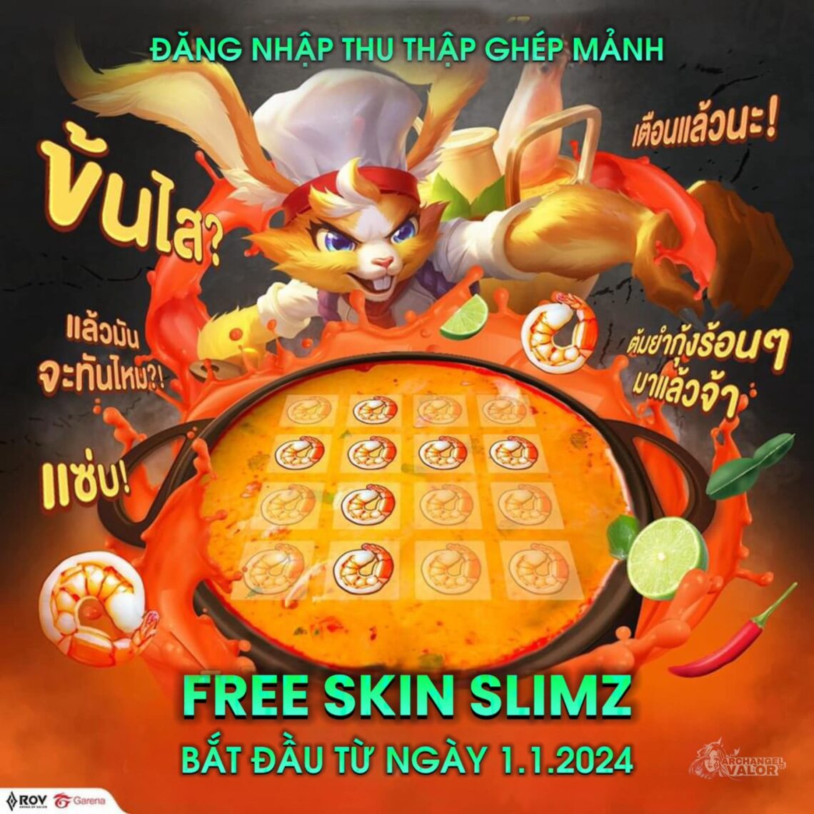 Liên Quân: Garena free skin Slimz ngày đầu năm 2024