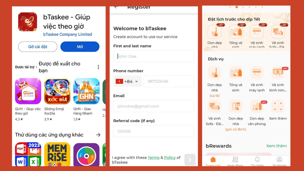 Cách sử dụng Btaskee đặt lịch hẹn dịch vụ giúp việc nhà