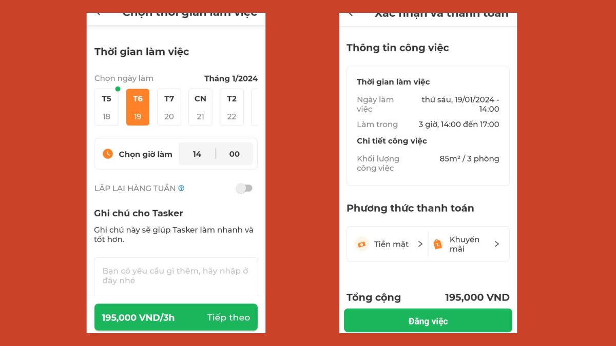 Cách sử dụng Btaskee đặt lịch hẹn dịch vụ giúp việc nhà