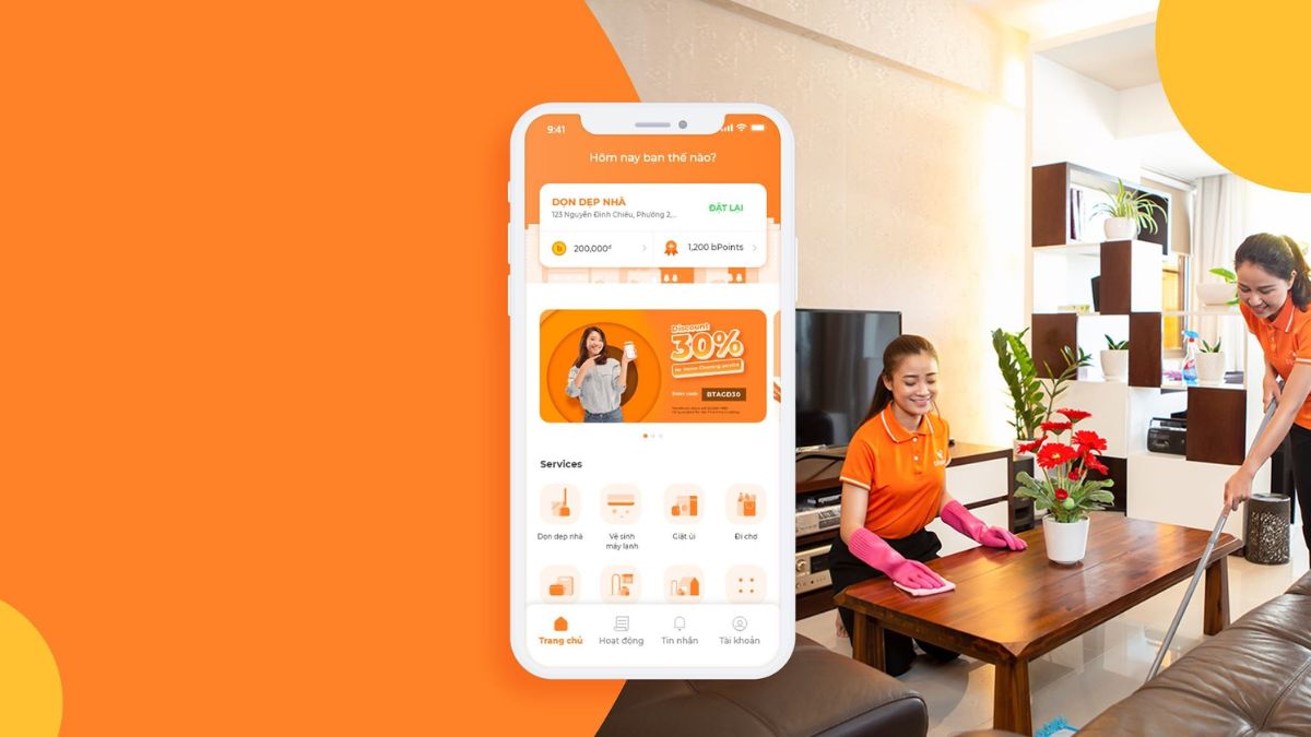 Cách sử dụng Btaskee đặt lịch hẹn dịch vụ giúp việc nhà