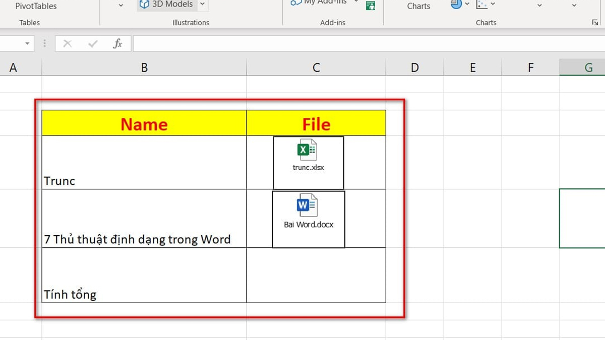 Hướng dẫn cách sử dụng hàm EMBED trong Excel đơn giản
