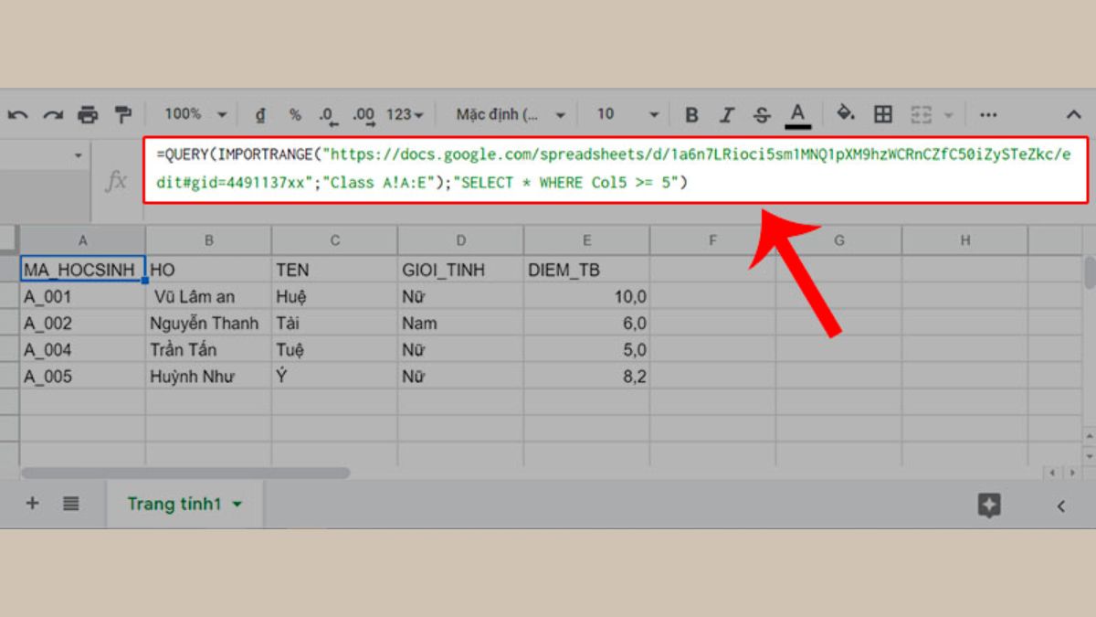 Cách sử dụng hàm QUERY trong Google Sheet nhanh chóng