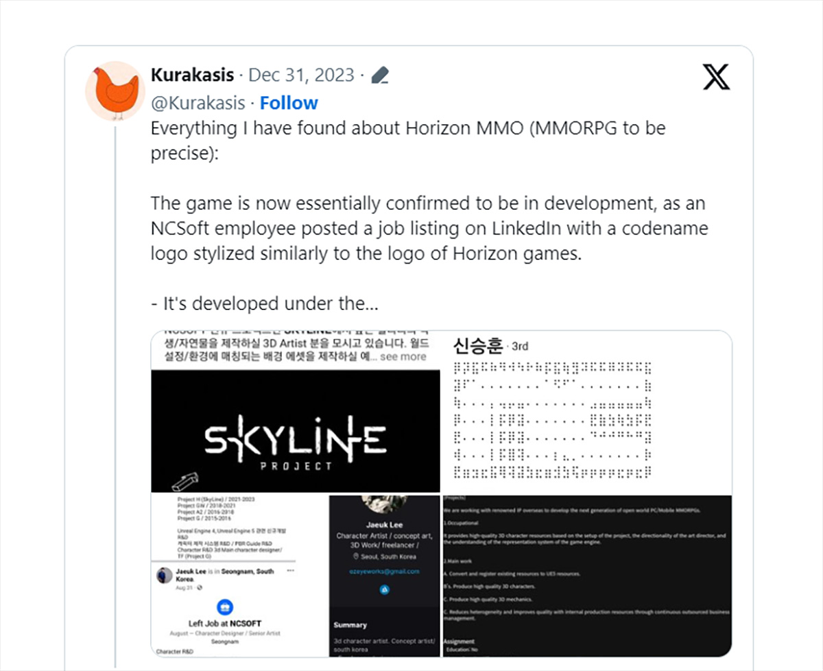 Tin đồn Horizon MMORPG được NCsoft phát triển gây tranh cãi