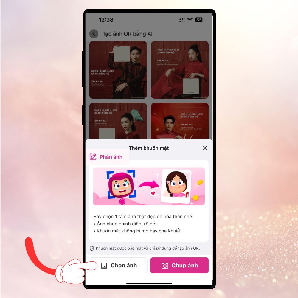 Bắt trend tạo QR nhận lì xì cực độc cùng AI của Momo