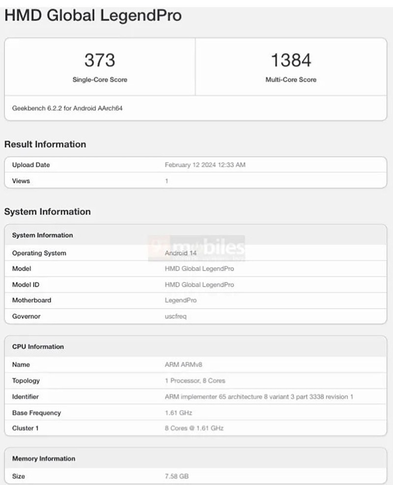 HMD Legend và LegendPro xuất hiện trên Geekbench với chip Unisoc