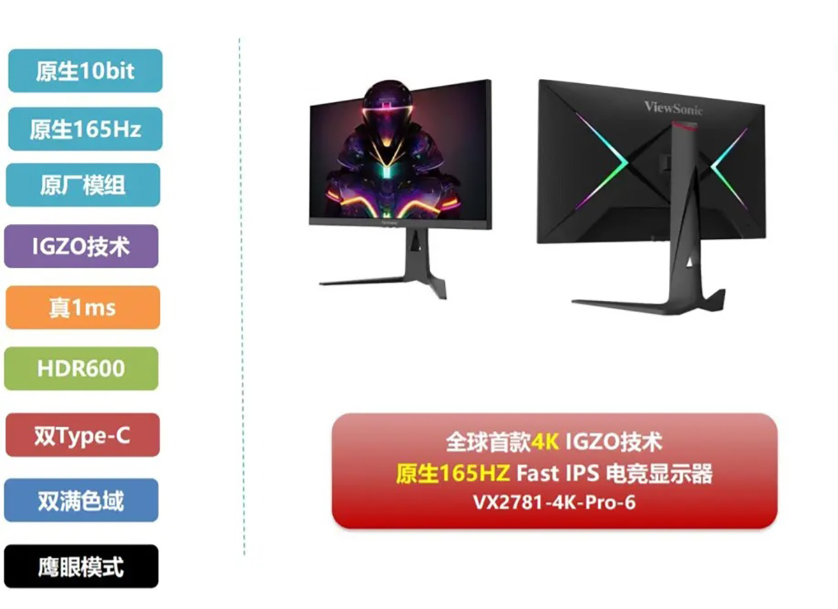 ViewSonic ra mắt màn hình gaming VX2781-4K-Pro-6 với tấm nền Fast IPS ...