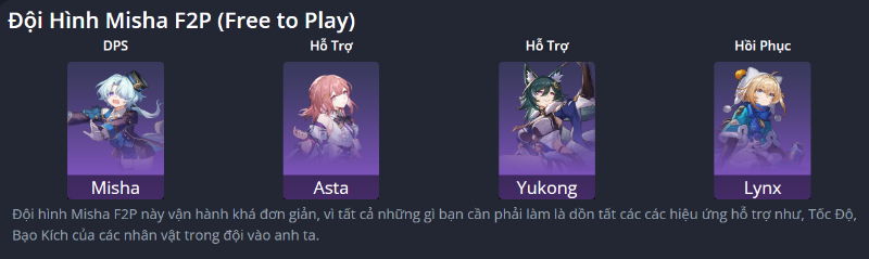 Top 3 cách build team với Misha trong Honkai Star Rail