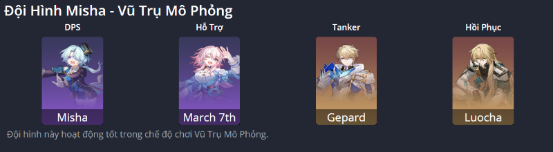 Top 3 cách build team với Misha trong Honkai Star Rail