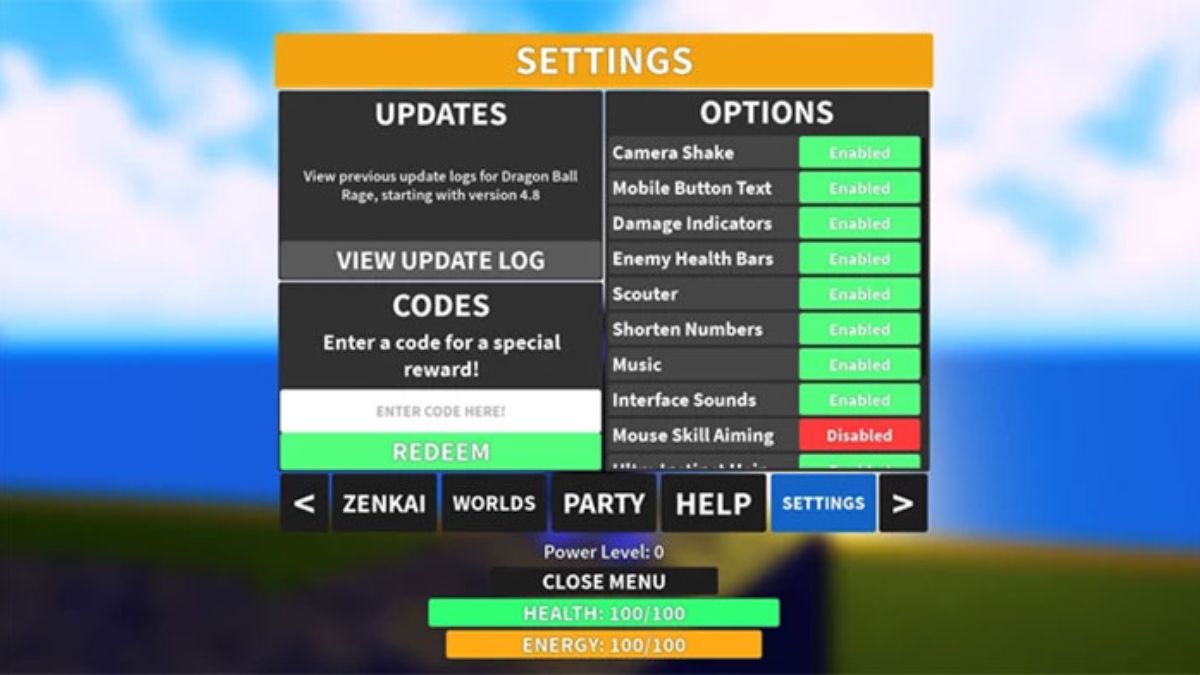 Code Dragon Ball Rage mới nhất 05/2024 nhận XP miễn phí