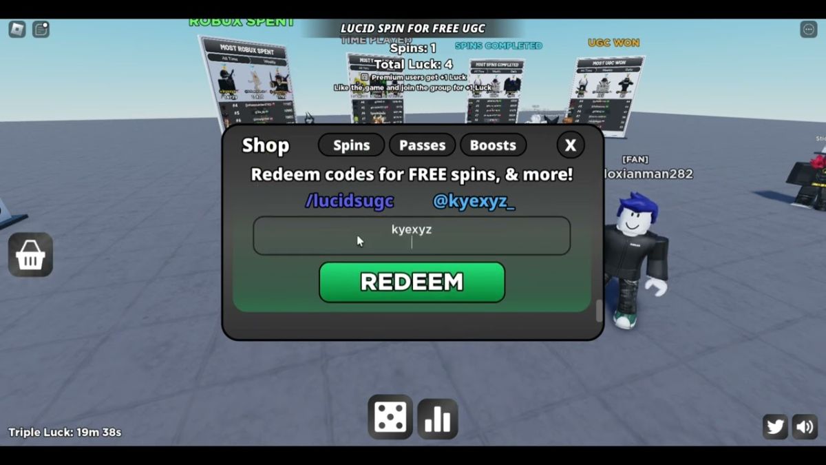 Code Spin for free UGC mới nhất 04/2024 [Spins, Luck Boost]