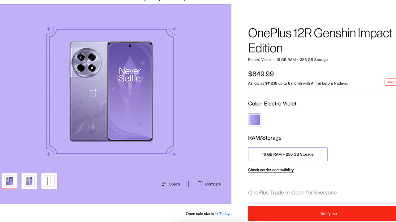 Cận cảnh OnePlus 12R Genshin Impact: Thiết kế cực đẹp, nhiều phụ kiện ...