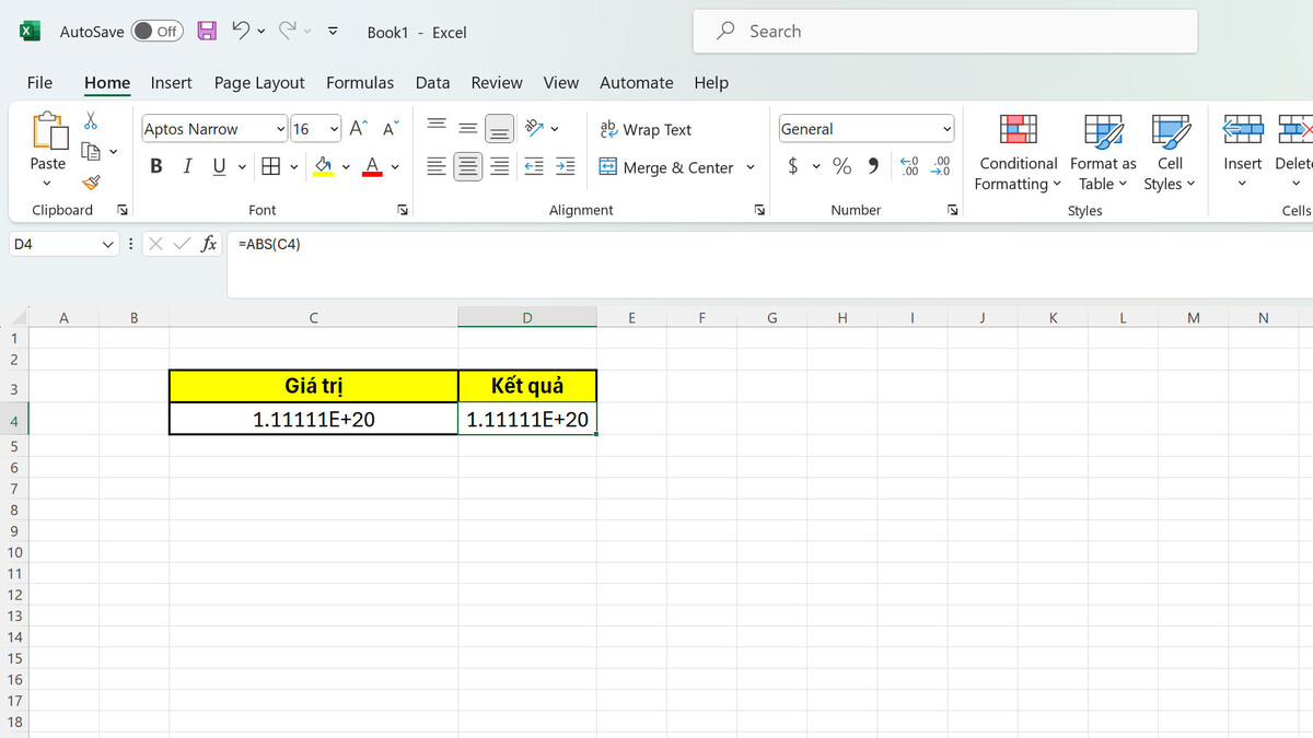 Hàm ABS trong Excel: Cách dùng để tính giá trị tuyệt đối