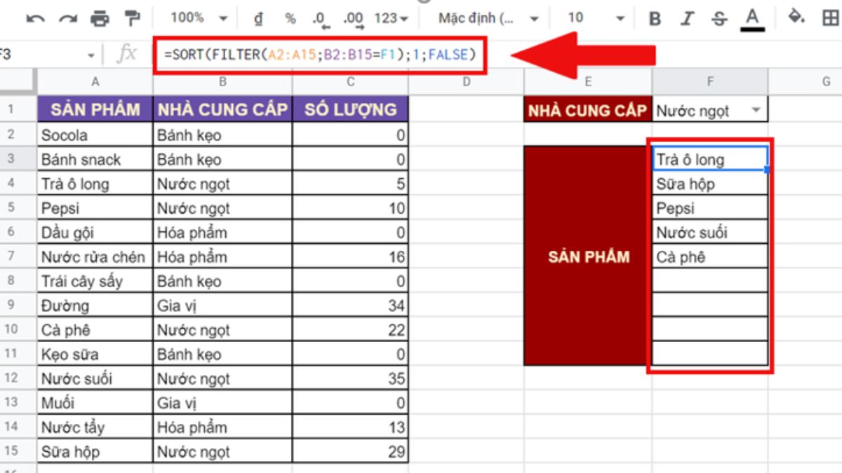 Hướng dẫn sử dụng hàm FILTER trong Google Sheet từ A-Z
