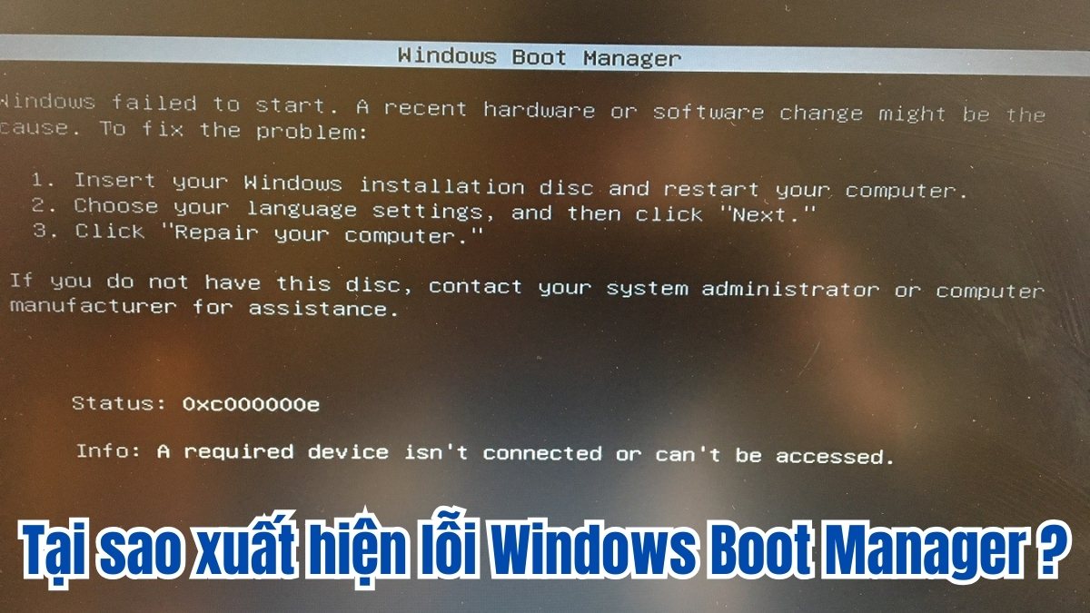5 cách khắc phục lỗi Windows Boot Manager hiệu quả